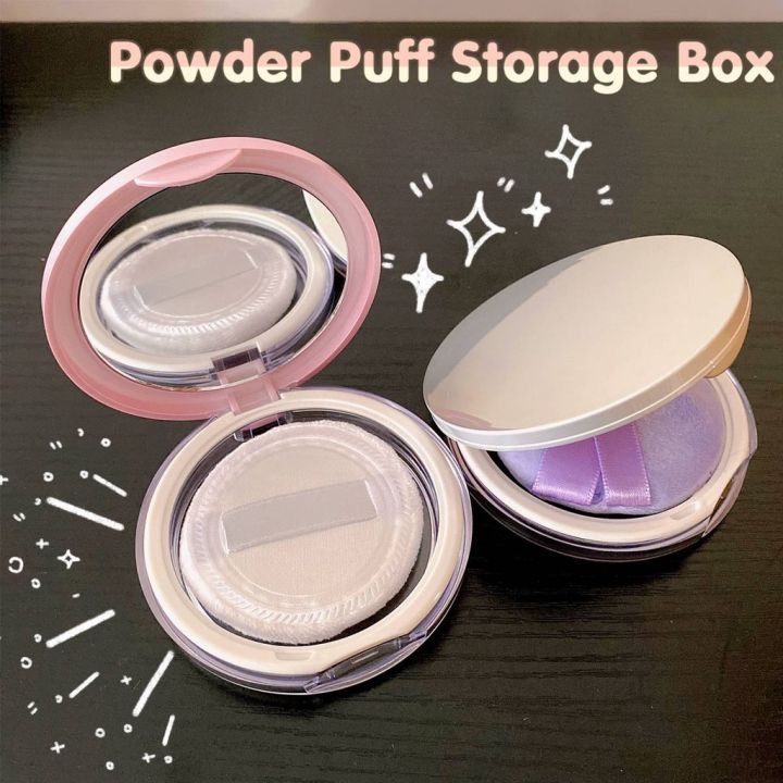 Loose Powder Compact Container with Velvet Powder Puff Mirror and ...