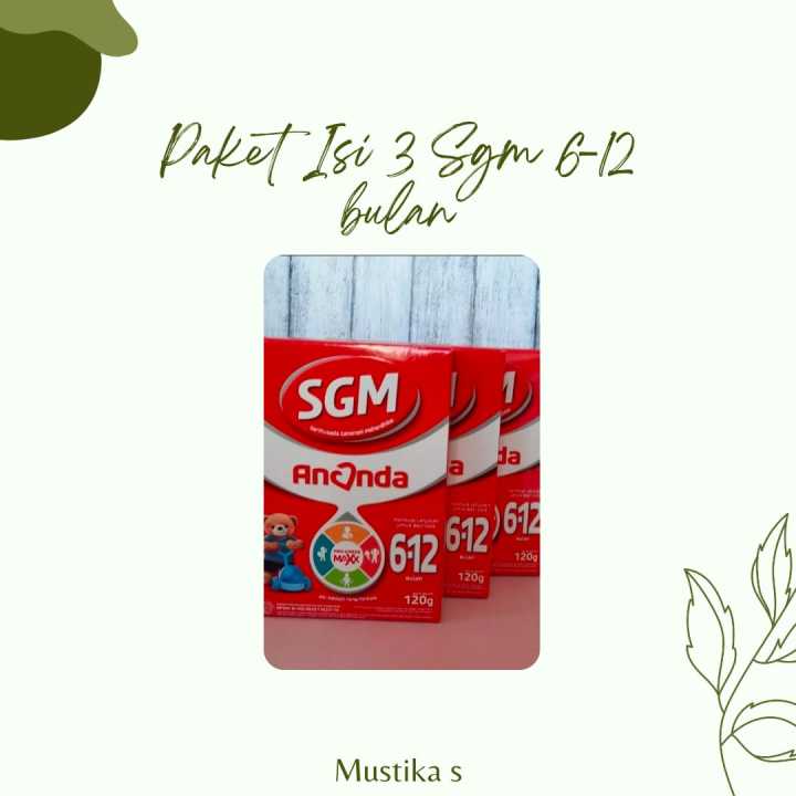 sgm 6-12 bulan paket isi 3 kemasan 120 gram exp 2025 | Lazada Indonesia