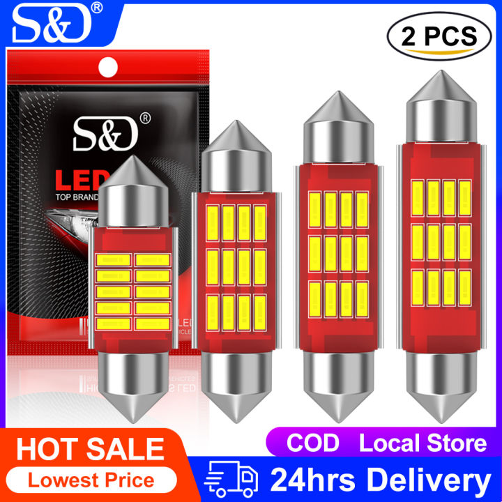 S&D 2pcs Canbus Dome Festoon 4014 C5W 31mm 36mm 39mm 41mm T10 T15 LED W5W Car Interior Dome ...