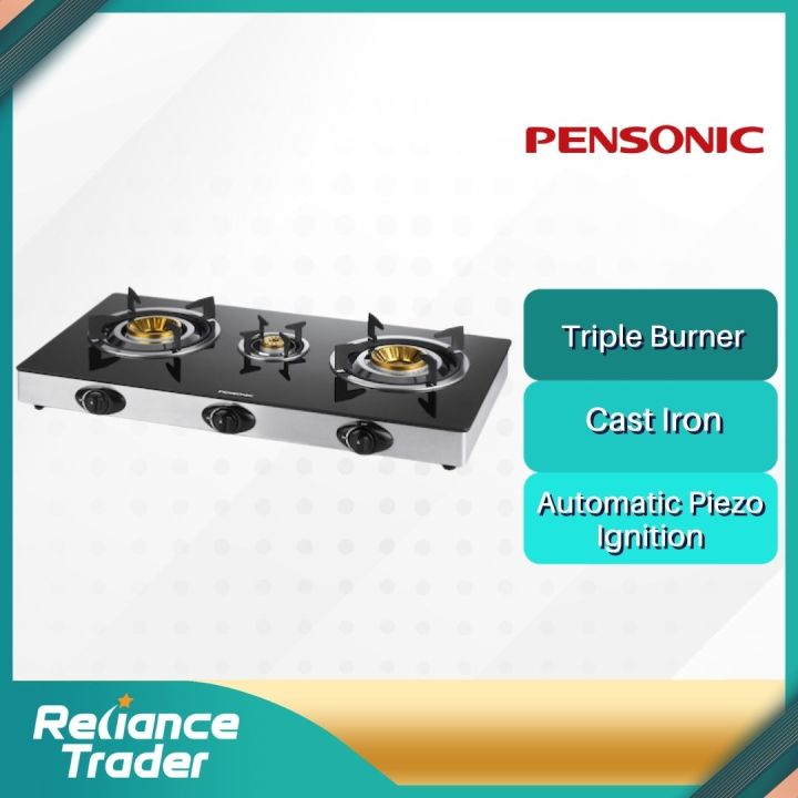 Pensonic PGC-3201G Triple Burner Gas Cast Iron Gas Stove | Lazada