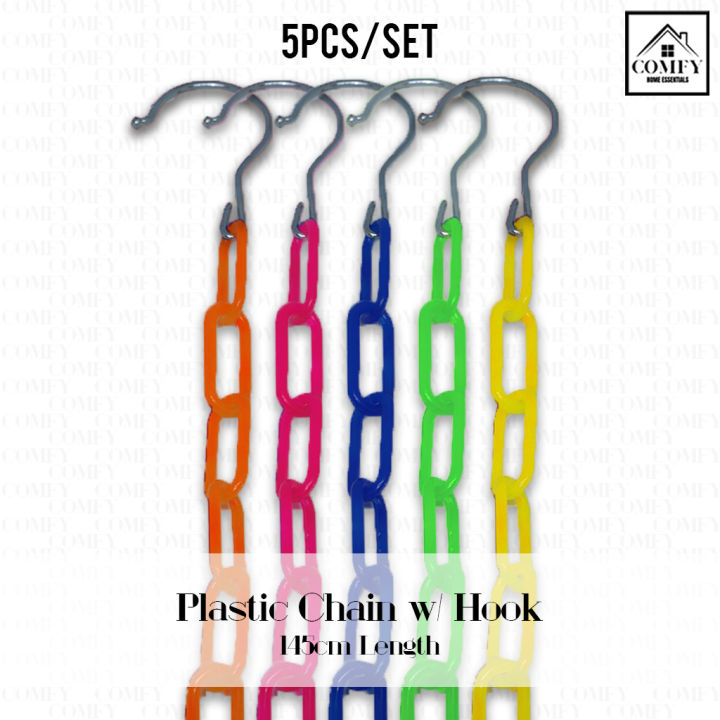 Wholesale (5PCS/SET) Colored Plastic Chain (Kadena) w/ Single Hook ...