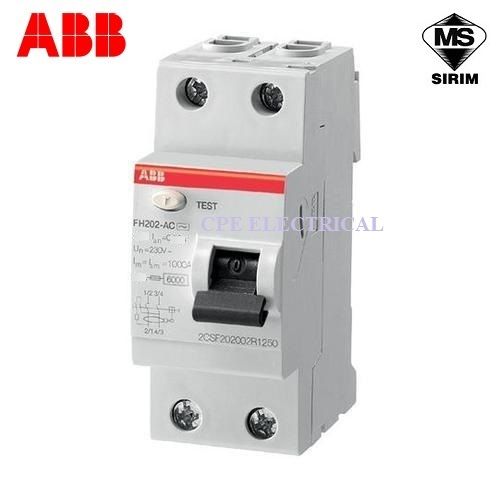 ABB FH202 40A 2P 100mA RCCB ELCB - MADE IN ITALY | Lazada