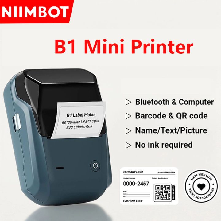 Niimbot B1 Portable Handheld Thermal Mini Bluetooth Printer Adhesive Label For Barcode QR Code ...