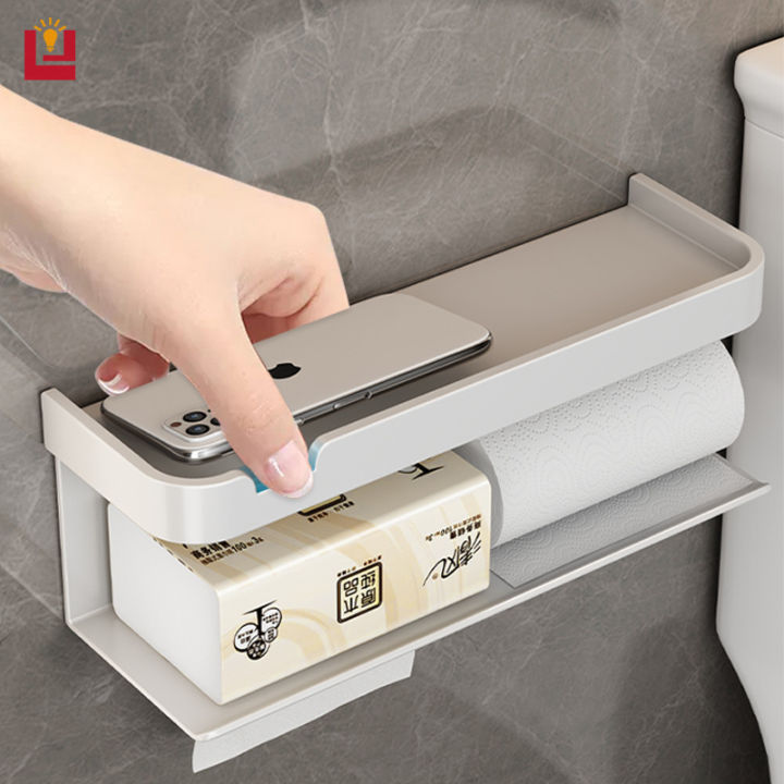 YONUO ผู้ถือกระดาษทิชชู่ กล่องกระดาษทิชชู่ กล่องกระดาษชำระทิชชู่ ไม่เจาะรู สีขาว ยืดยาว ...