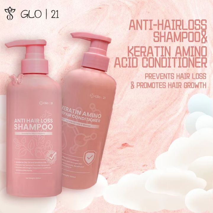 -Glo21-Ginger Anti Hair Loss Shampoo Keratin Conditioner 500ml Prevent ...
