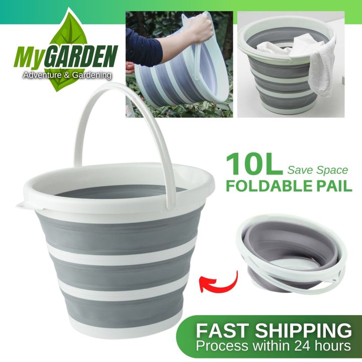 Foldable Pail 10L Portable Folding Collapsible Outdoor Car Wash Fishing ...