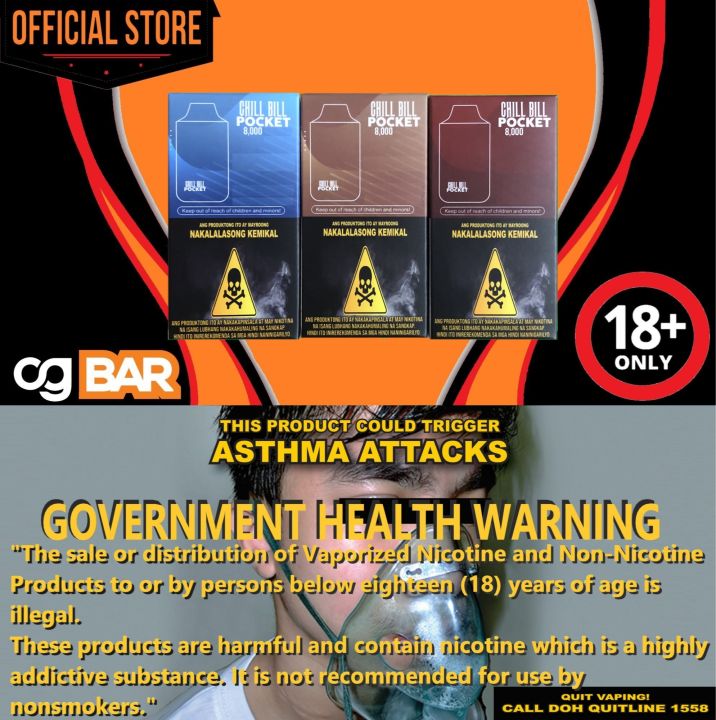 CHILL BILL POCKET DISPO POD 8000 P.C ORIGINAL | Lazada PH