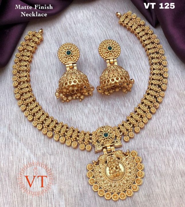 Indian Beautiful matt finish necklaces set jewellery | Lazada