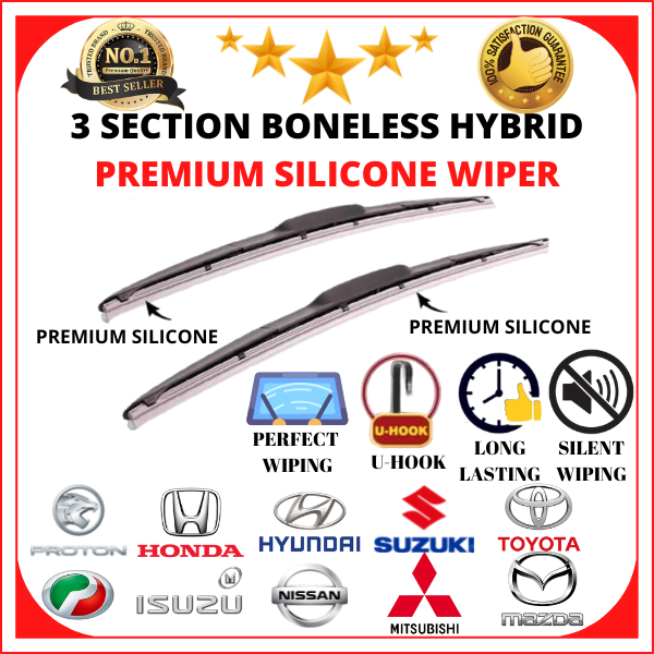 Premium Silicone Car Wiper Windshied For Proton Perodua Honda Toyota Nissan Myvi Saga Axia ...
