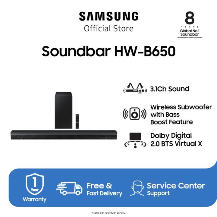 Samsung Soundbar HW-B650 3.1ch dengan Dolby Audio & Bass Boost | Lazada ...