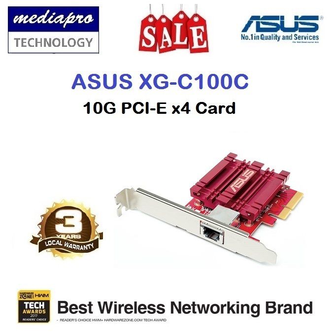 ASUS XG-C100C 10GBase-T PCIe Network Adapter with Backward ...