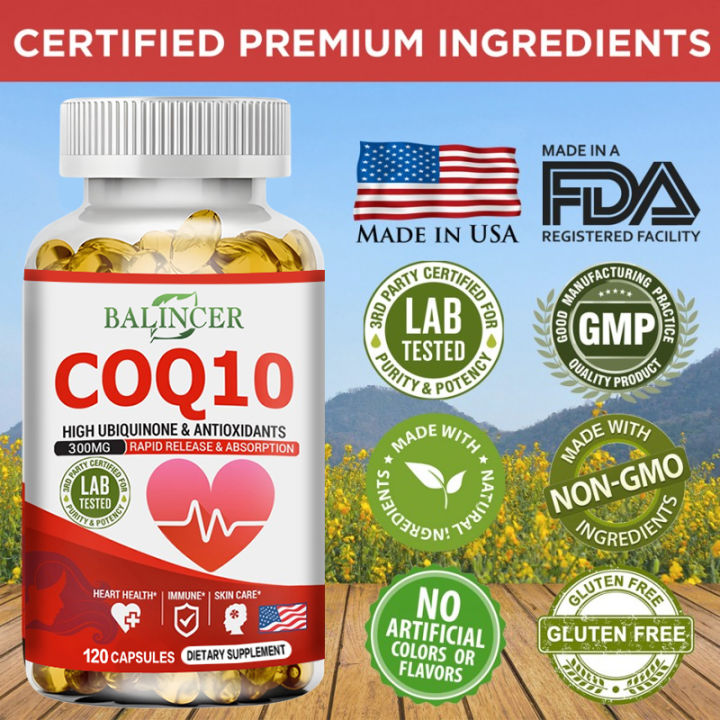 Coenzyme Q10 300 mg Supplement Supports Rapid Release and Absorption ...