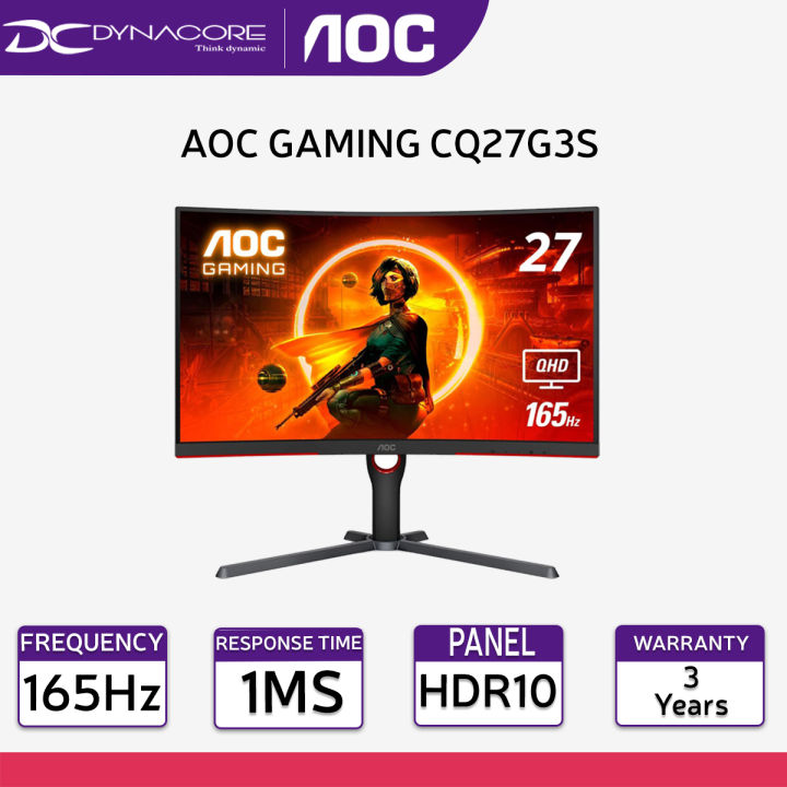 AOC GAMING CQ27G3S Frameless Curved Gaming Monitor - QHD 2K, 2560x1440 ...
