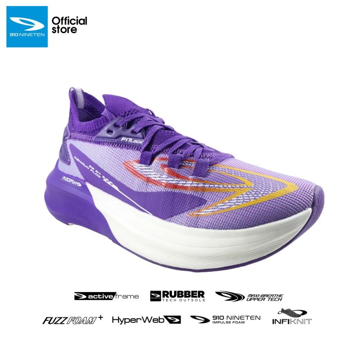 910 Nineten Kishi Run Flow Sepatu Lari - Ungu/Merah/kuning | Lazada ...