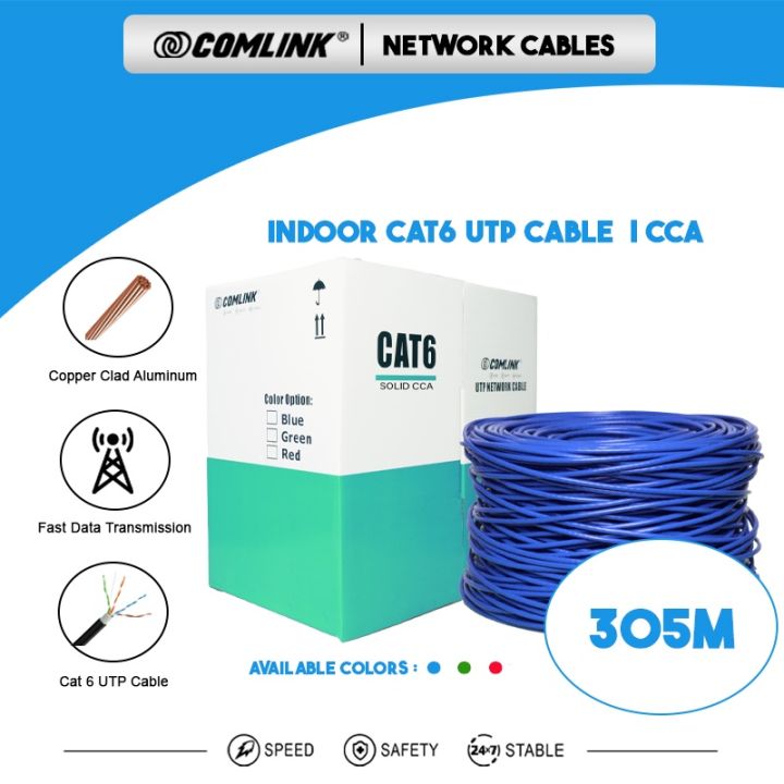 COMLINK CAT6 UTP CABLE, INDOOR, 305 METER/1 BOX | Lazada PH