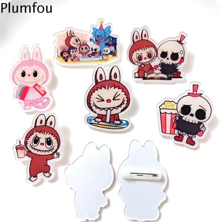 PLUMFOU Mokoko Acrylic Labubu Pin Cute Creative Zimomo Badge Funny ...