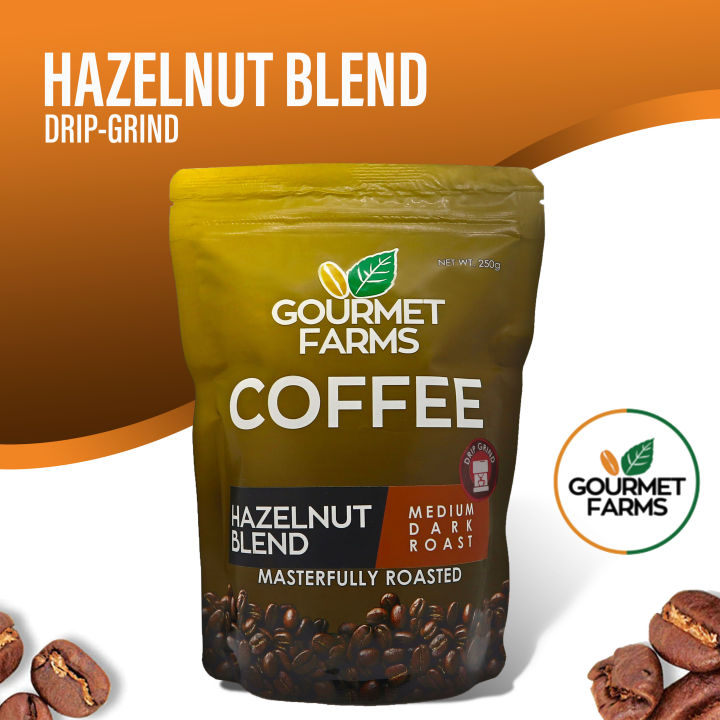 Gourmet Farms Hazelnut Blend Coffee(250g), Drip-Grind, Medium-Dark ...