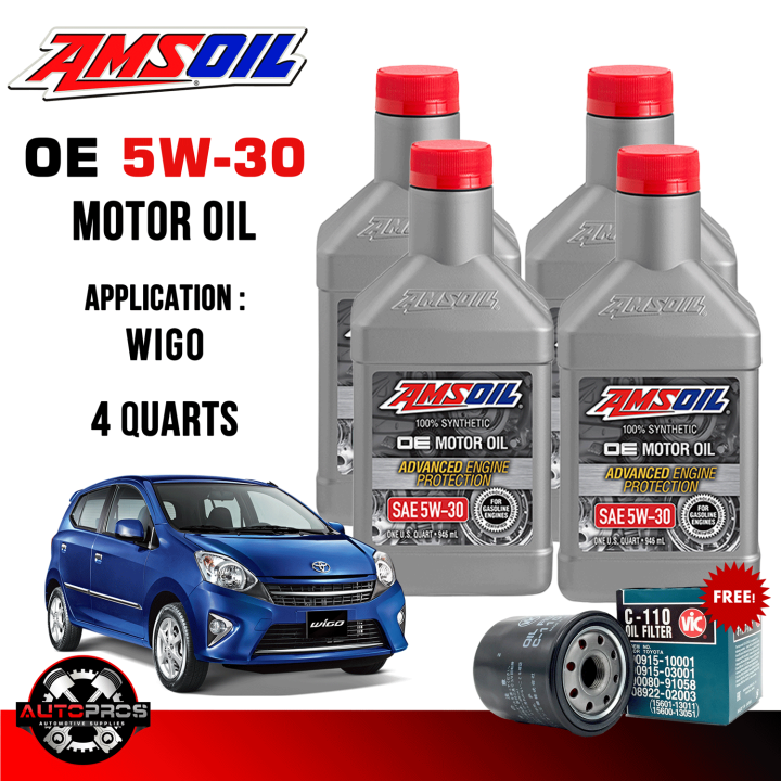 AMSOIL OE 5w-30 100% Synthetic Motor Oil 4 Quarts Bundle for Toyota ...