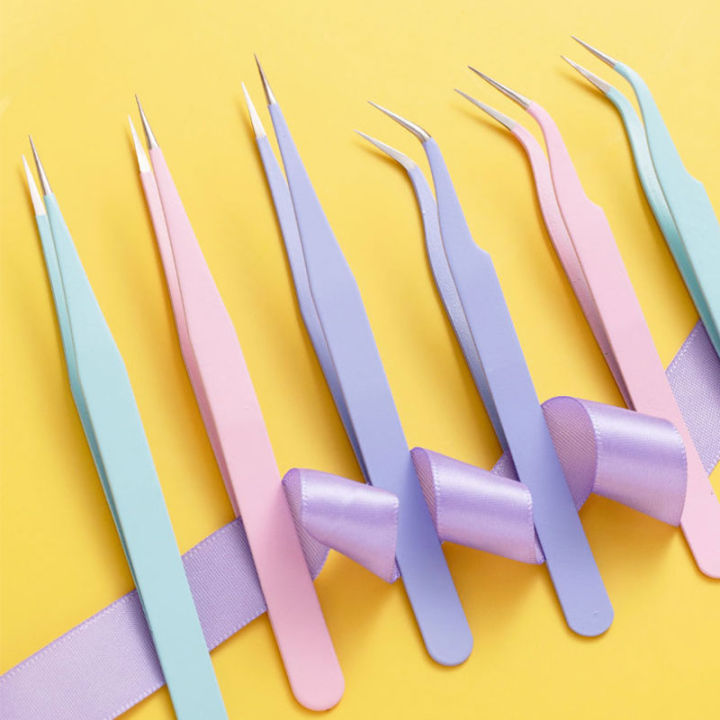 🔥chageey👍 1Pcs Candy-Colored Tweezers Elbow Without Crimping Tape ...