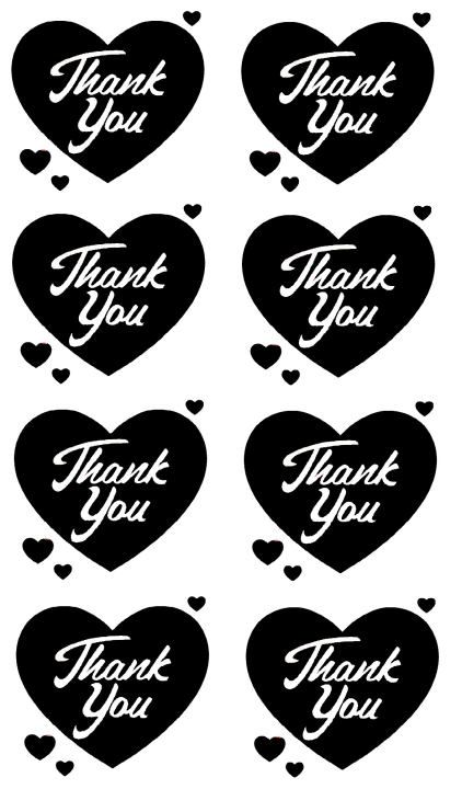THANK YOU A4 Size Vinyl Balloon Sticker for Balloon Size 10/12/16/18/24 ...