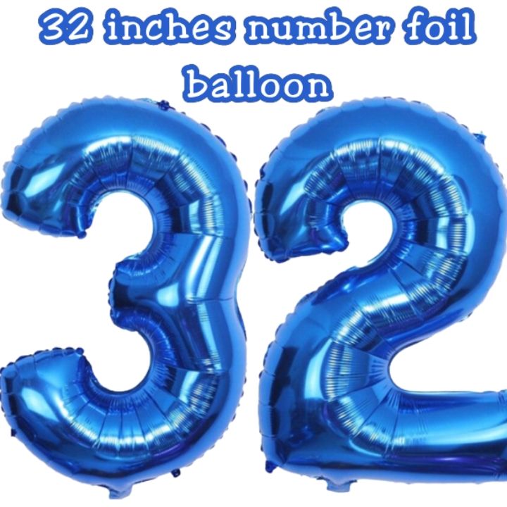 BLUE NUMBER FOIL BALLOONS 32 inches | Lazada PH