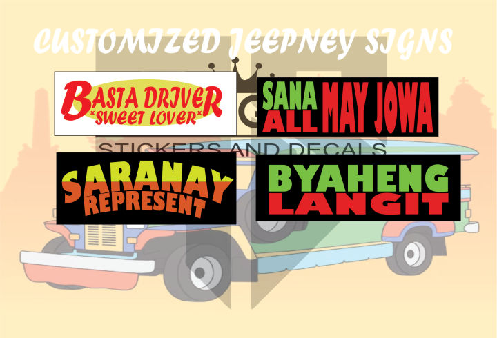 CUSTOMIZED JEEPNEY DESIGN STICKERS HIGH QUALITY VINYL WATERPROOF AND ...
