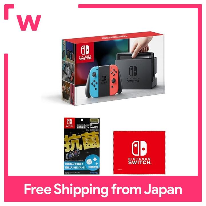 Nintendo Switch Joy-Con (L) Neon Blue / (R) Neon Red + Microfiber Cloth | Lazada