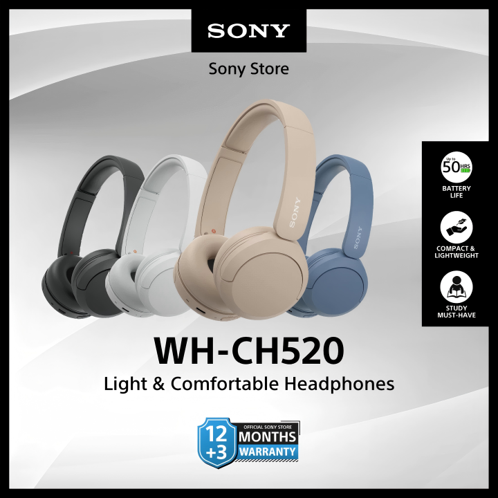 Sony WH-CH520 / WH CH520 Bluetooth Headphones Wireless Headphone Foldable Headset HIFI Stereo ...