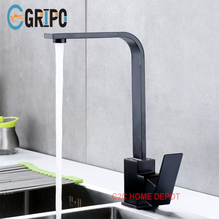 GRIPO High End 304 Stainless Square Type Kitchen Faucet Single Cold ...