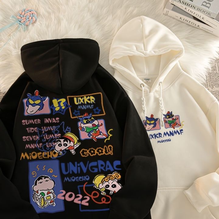 frgthy เสื้อกันหนาวแขนยาว มีฮู้ด ลายการ์ตูนชินจัง ทรงหลวม สไตล์เกาหลี ...