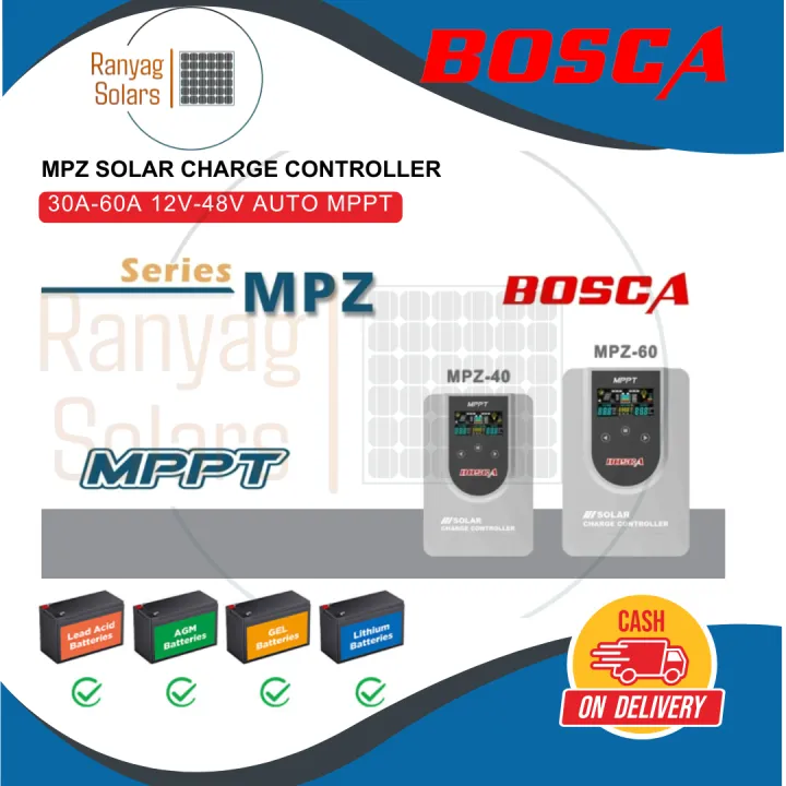 BOSCA MPZ Series MPPT SCC Solar Charge Controller for AGM, GEL, Liquid ...