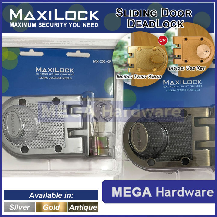 MAXILOCK Sliding Door Lock / Rim Lock - Single or Double (deadlock ...