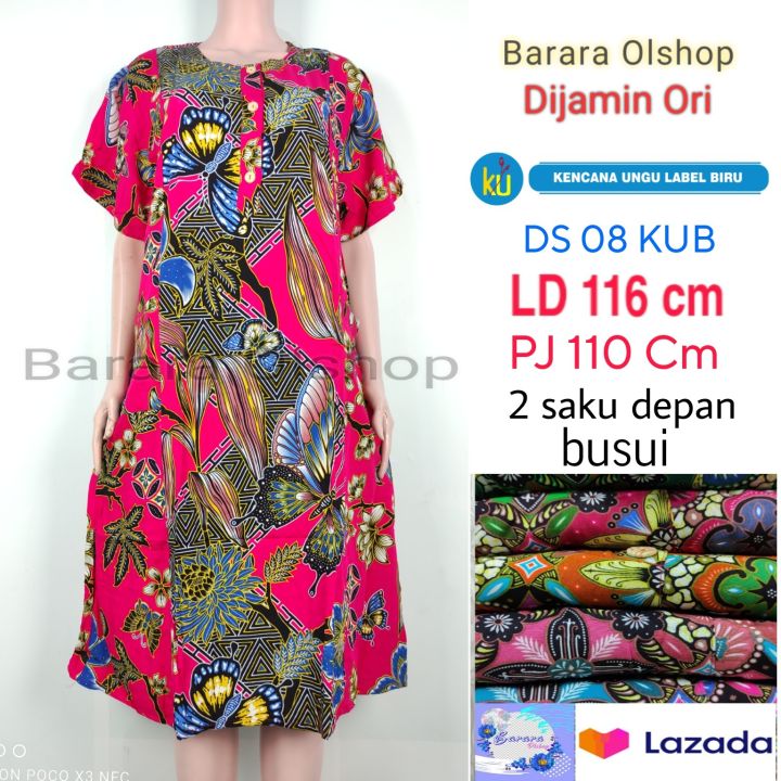DASTER KENCANA UNGU JUMBO LABEL BIRU MOTIF BUNGA KECIL LD 116 CM ...