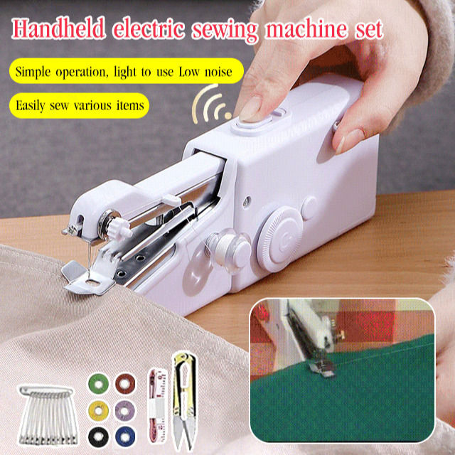 Portable Handheld Sewing Machine Set Mini Electric Handheld Sewing ...