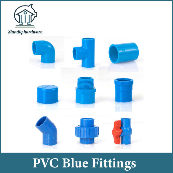 PVC Blue Fittings 1/2" 3/4" 1" Elbow Coupling Tee Male Adaptor Female ...