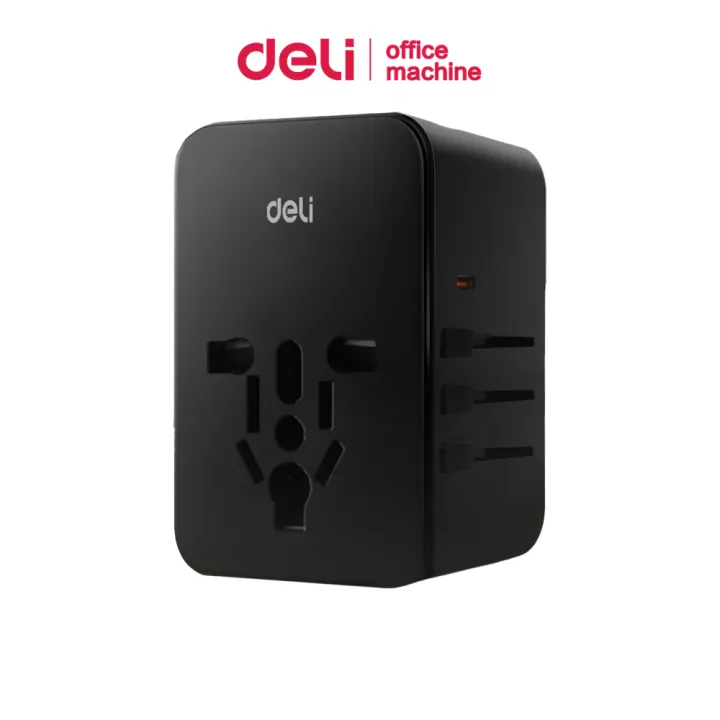 Deli ปลั๊กแปลง หัวแปลงปลั๊ก หัวชาร์จต่างประเทศ USB TypeC ใช้ได้หลาย ...