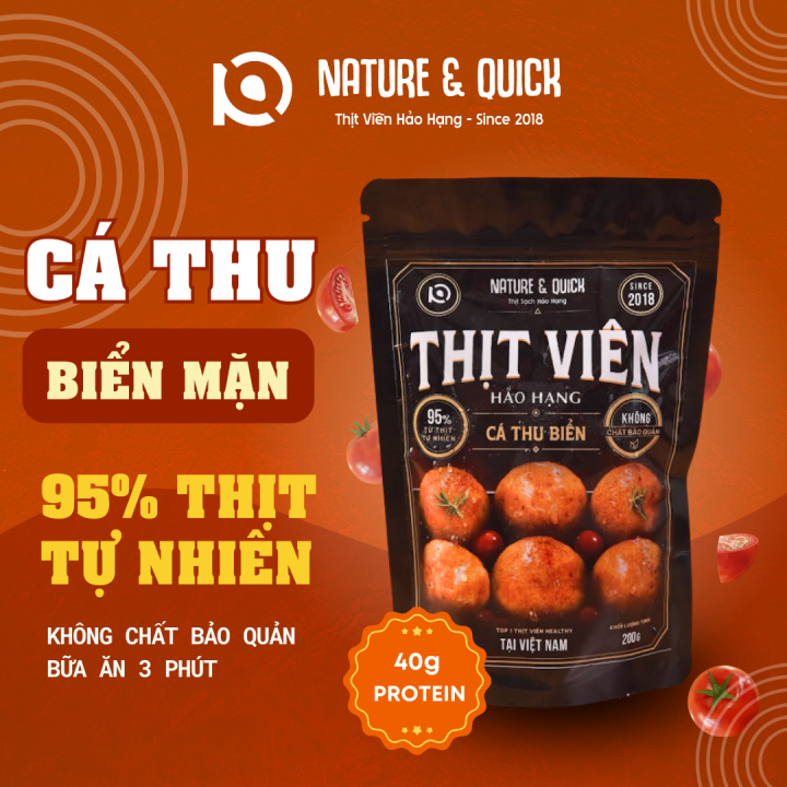 Thịt Viên Healthy Nature Quick - Vị Cá Thu Biển - 40g Protein/Gói 200g ...