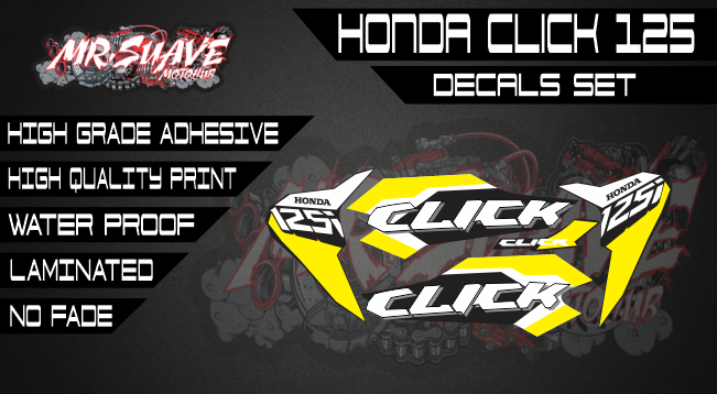 Honda Click 125 Stock Decals Set (Yellow) | Lazada PH