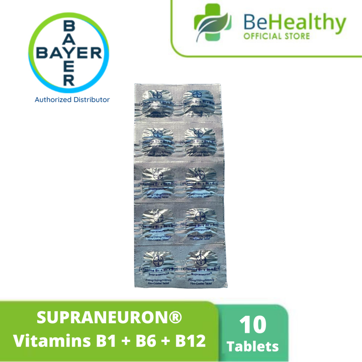 SUPRANEURON庐 Vitamins B1 + B6 + B12 Tablet 2-week Pack 10s | Lazada PH