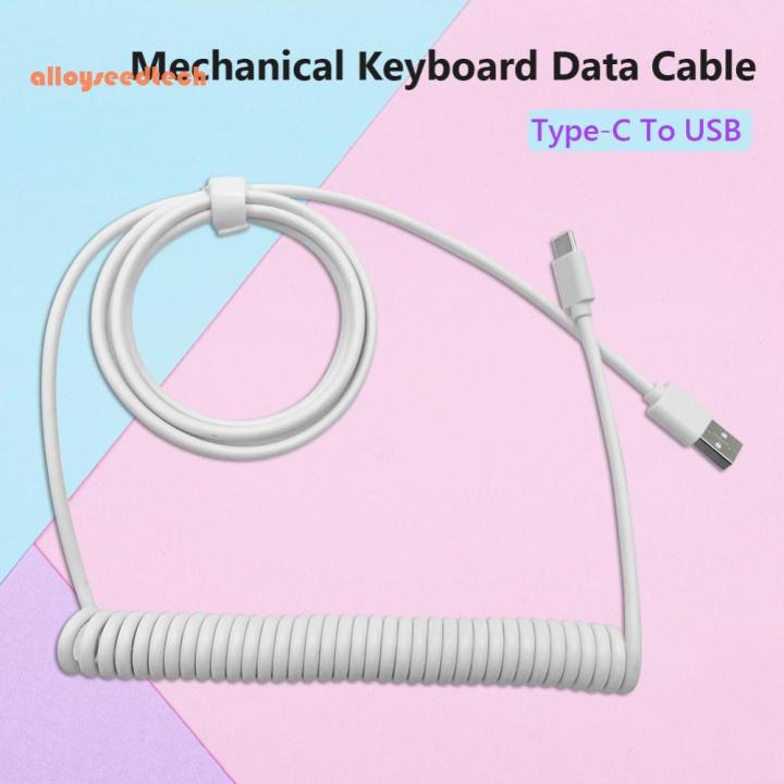 Computer Mechanical Keyboard Data Cable Coiled Aviator Wire Type-C to ...