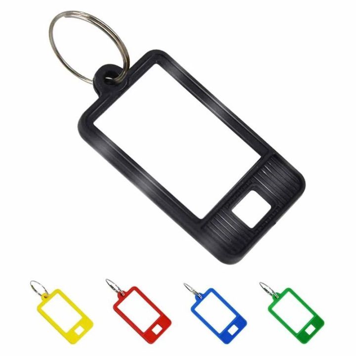 100 Pieces Tough Plastic Key Tags Oval Shaped Label Tag With Window And ...