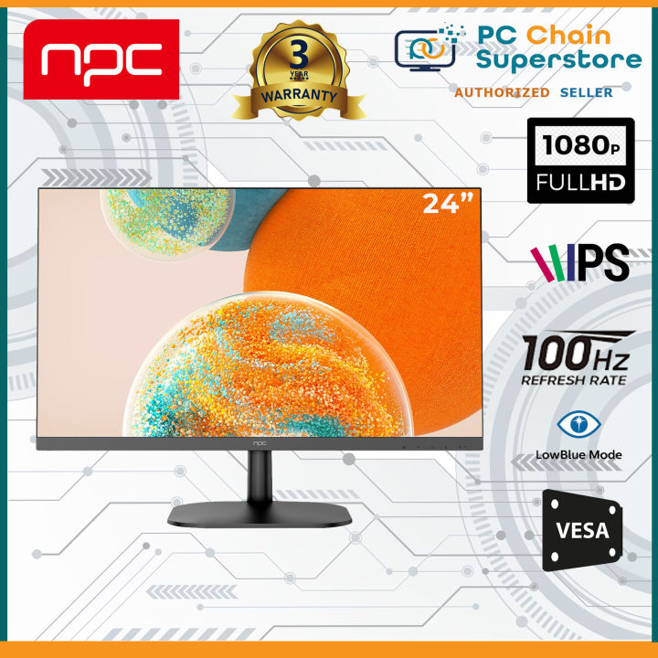 NPC MF2405-B Frameless Eye Care Monitor - 24" Full HD 1920x1080 IPS ...