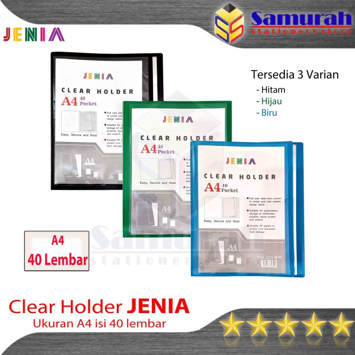 Map Clear Holder A4 40 Pocket Polos / Album Kertas isi 40 Lembar ...