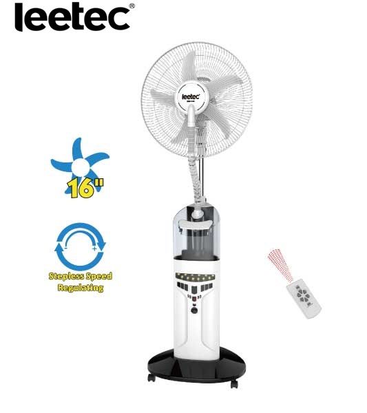LEETEC LT-638 Rechargeable Mist Fan 16' Fan & 12pcs Bright LED Night ...