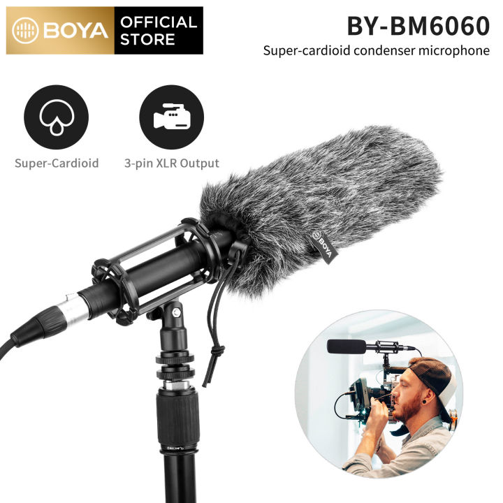 BOYA BY-BM6060 XLR Alloy-aluminum Microphone Super-Cardioid Condenser ...
