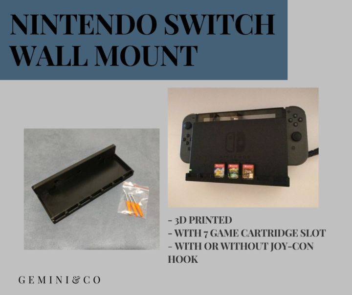 Nintendo switch dock wall mount with 7 game card slots (V1/V2 Version ...