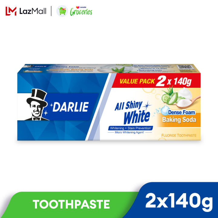 DARLIE TOOTHPASTE ALL SHINY WHITE BAKING SODA 140Gx2 | Lazada