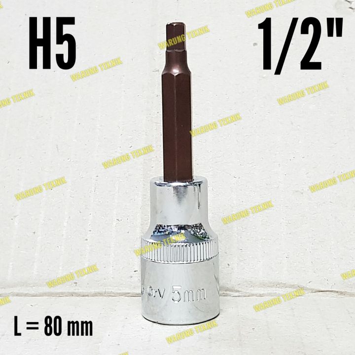 GESTAR HEX BIT SOCKET LONG H5 KUNCI SOK PANJANG HEXAGON 5 MM 1/2" DR ...