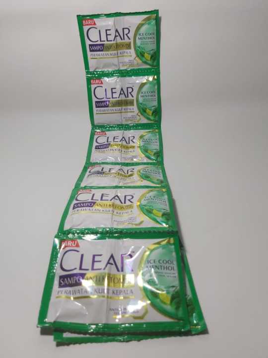 Sampo Clear Sachet Ice Cool Menthol Shampoo / Hijau (Free bubblewrap ...