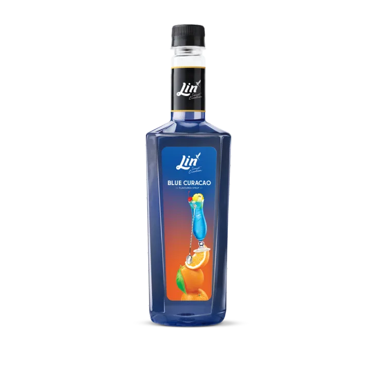 น้ำเชื่อมกลิ่นบลู คูราโซ่ ตรา ลิน Lin Blue Curazo Flavored Syrup 750 ml ...